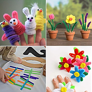 INFLORAL 1600+ Set Decorative toy mobiles and plush toys for Children made of felt/Bendable toys for Kids - Craft Accessories for Toddlers Googly Eyes Pipe Cleaners Poms Feathers Buttons Sequins