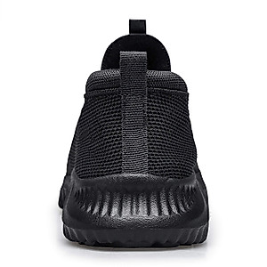 YHOON Women's Walking Shoes - Slip on Sneakers Lightweight Tennis Shoes All Black 9