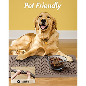 MontVoo-Absorbent Pet Feeding Mat-No Stains Quick Dry Dog Mat for Food and Water Bowl-Rubber Backing Dog Food Mat Dog Water Dispenser Mat-Dog Accessories Pet Supplies-Dog Water Bowl for Messy Drinkers