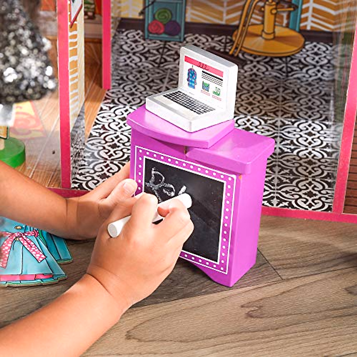 KidKraft Brooklyn's Loft Wooden Dollhouse with 25-Piece Accessory Set, Lights and Sounds, Gift for Ages 3+ 41.75" x 18.25" x 41.75"