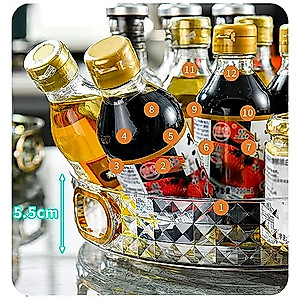 Lazy Susan Turntable Organizer, Rotating Spice Rack, Rotates 360 Degrees, for Vanity, Skincare Organizers Perfume Organizer, Spice Rack Organizer (Color : White, Size : 2 layer)