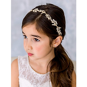 SWEETV Flower Girl Headpiece for Wedding Headband Princess Hair Accessories Little Girls Toddler Kids Crystal Hair Bands for Birthday Party Photography