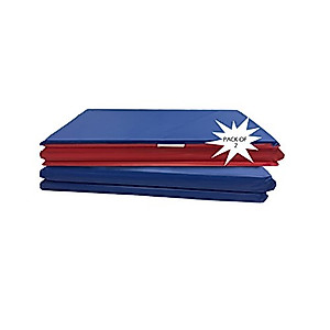 KinderMat, 5/8" Thick, 4-Section Rest Mat, 45" x 19" x 5/8", Red/Blue, Great for School, Daycare, Travel, and Home, Made in The USA