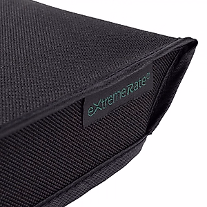 eXtremeRate Black Horizontal Dust Cover for PS4 Slim Console, Soft Neat Lining Dust Guard for PS4 Slim Console, Anti Scratch Waterproof Cover Protector Sleeve for PS4 Slim Console