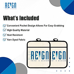 Bleu Reign Oven Mitt and Potholder Set Personalized Custom Name Football Team Green Bay Linen