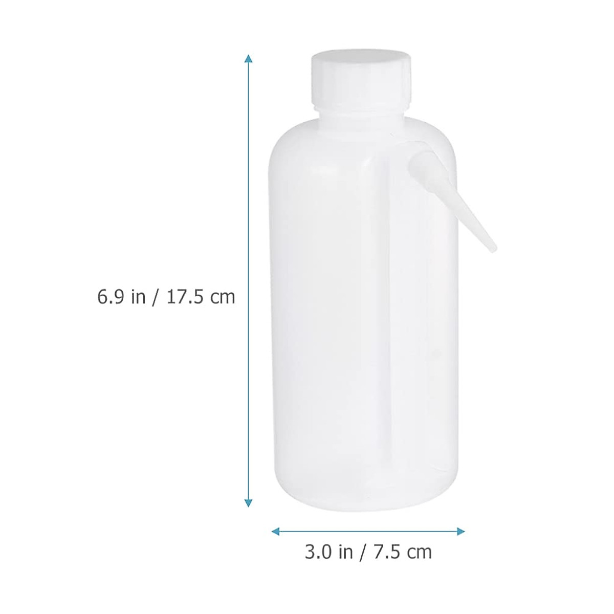 iplusmile 2Pcs Plastic Wash Bottle Wide Mouth Unitary Wash Bottle Safety Squeeze Bottle 500ml (White)
