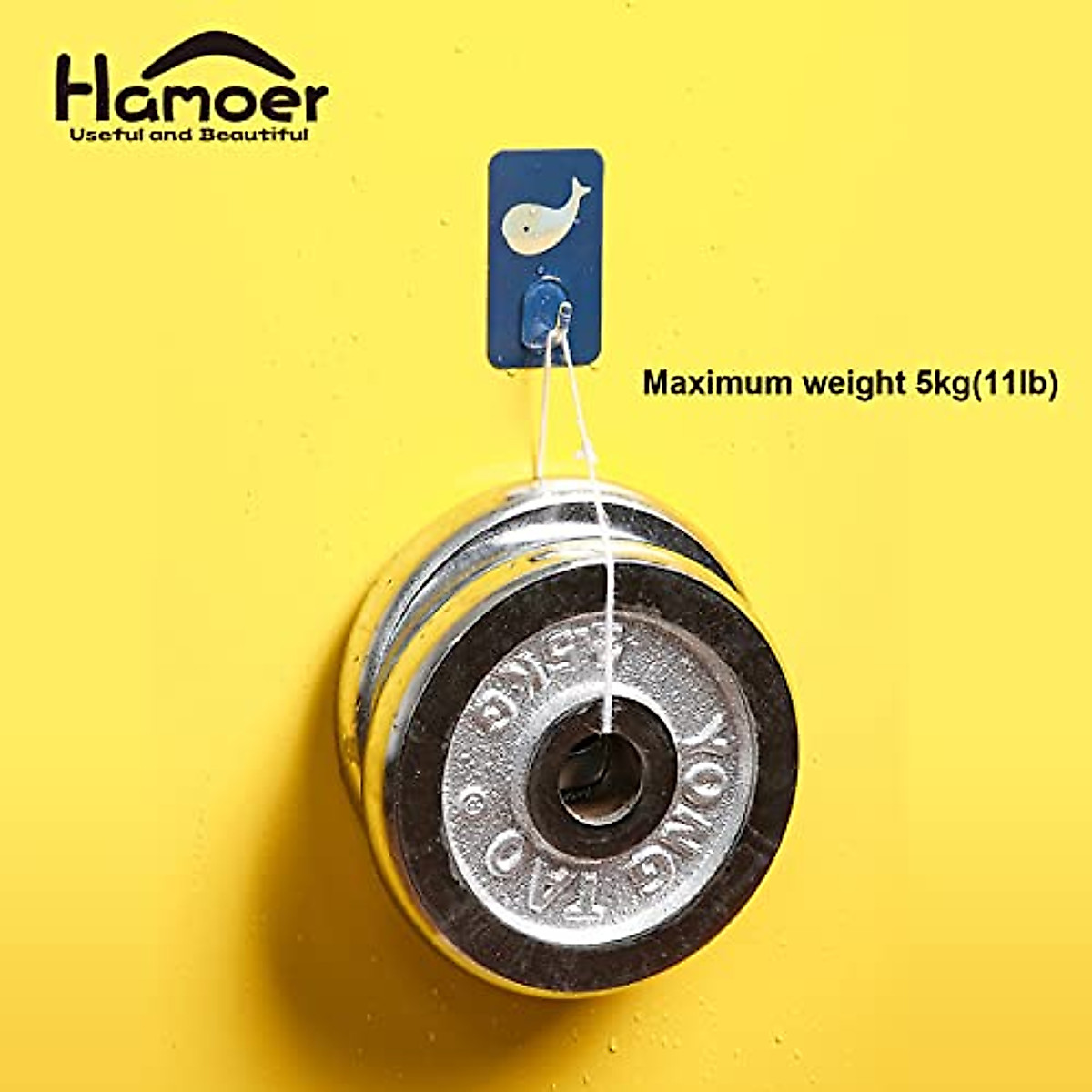 Hamoer Self-Adhesive Wall Hooks for Bathroom Kitchen Laundry Waterproof Non-Rust Color Pattern Home Improvement Sticky Hook 8Pack, Multicolor