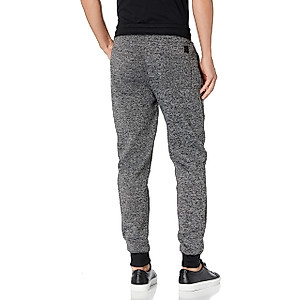 Southpole Men's Fleece Jogger, New Marled Black, Medium