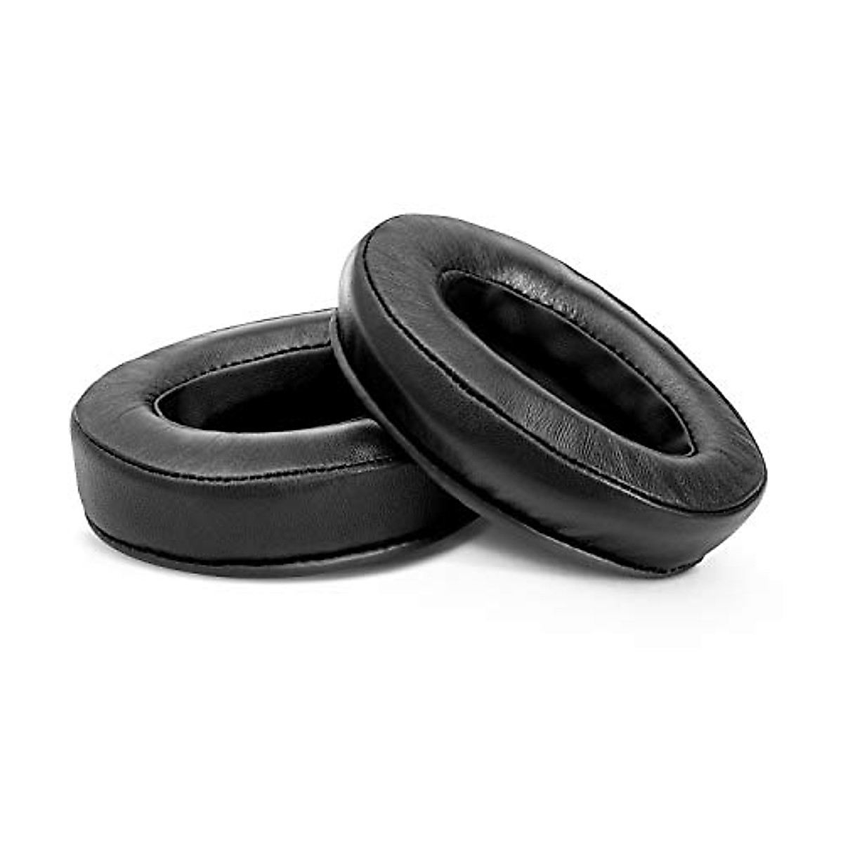 BRAINWAVZ Sheepskin Ear Pads for ATH M50X, M50XBT, M40X, HyperX, SHURE, Turtle Beach, AKG, ATH, Philips, JBL, Fostex Replacement Memory Foam Earpads & Fits Many Headphones (See List), Leather Oval