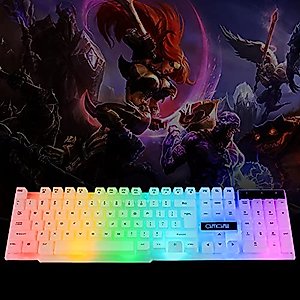 CHONCHOW Keyboard and Mouse Combo Gaming Wired Gamer Set Ambient Backlight LED RGB Key Board & Mice 19 Non-Conflict 3600Dpi Compatible with PS4/PS5 Xbox One Pc iMac MacBook Laptop