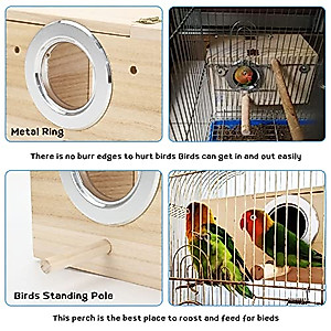 Parrot Breeding Box, Parakeet Nest, Wood Breeding Box for Parrot, Wooden Parrot Houses in Cages for Cockatoo, Parrots, Budgie Finch, Canaries