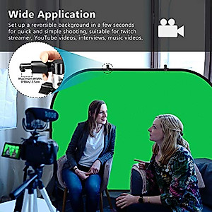 NEEWER 5x7ft/1.5x2m Chromakey Green Screen Blue Green 2 in 1 Double Sided Pop Up Collapsible Backdrop with Support Stand, Foldable Panel for Photo and Video Shooting, Live Streaming, Gaming