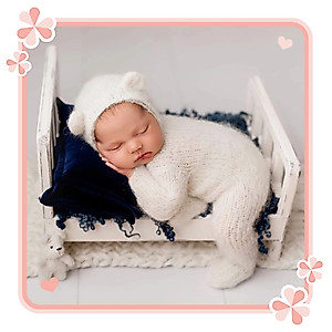 Newborn Photography Props Wooden Bed Baby Photoshoot Props Doll Bed Baby Photo Prop White Wood Mini Bed for Photography Baby Doll Bed Make The Old Bed Photography Props Baby Photo Studio Props