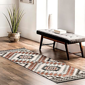 nuLOOM 2' x 6' SpinClean Machine Washable Stain-Resistant Area Rug with Non Slip Backing, Low Profile for Living Room, Bedroom, and Dining Room, Leighton Beige