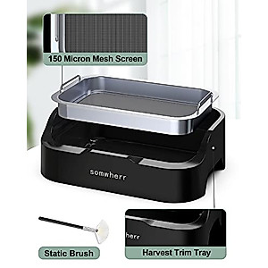 Trimming Tray for Buds, Ergonomic Design Trim Tray with 150 Micron Mesh Pollen Screen and Pollen Box, Herb Dry Sifter Trim Tray with Screen