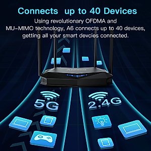 Ancatus AX1800 WiFi 6 Router - Dual Band Gigabit Wireless Internet Router for Home, Speeds Up to 1.8Gbps丨Up to 2100 Sq. Ft Coverage & 40 Devices, 802.11ax Router, MU-MIMO, OFDMA