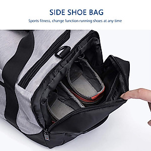 OZUKO Travel Duffel Backpack,Waterproof Sports Gym Bag with Shoe Compartment (Black)