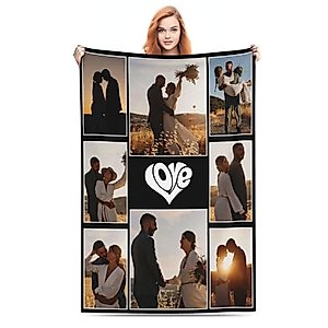 XIAYUEHUA Custom Blanket with Photo - Personalized Picture Throw for Couple Gifts Customized Flannel Blankets for Adult Kid Birthday Fathers Mothers Valentines Day Gift 50" L x 30" W