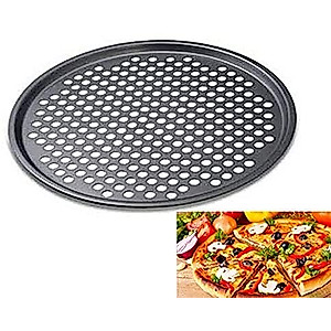Pizza Pan with holes -Nonstick Carbon Steel Pizza Pan, Pizza pans，Pizza Tray Bakeware Perforated Round For Home Kitchen - PROFESSIONAL CLASS 32.5CM Diameter 12 3/4" INCHES with Fast Crisp Technology