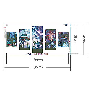 DIY 5D Full Drill Diamond Painting Kits for Adults Kids, Crystal Rhinestone Diamond Embroidery Paintings Arts Craft Home Wall Decor (Wonderland, 37.4 x 17.7 Inch)