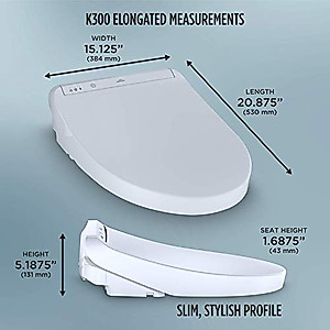 TOTO SW3036R#01 WASHLET K300 Electronic Bidet Toilet Seat, Cotton White