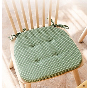 Happiness Decoration Polyester & Cotton Dining Chair Pads with Ties Set of 4 All Seasons Living Room, Office, Kitchen Chair Seat Cushions (Pink), 17.7''Lx16.5''W