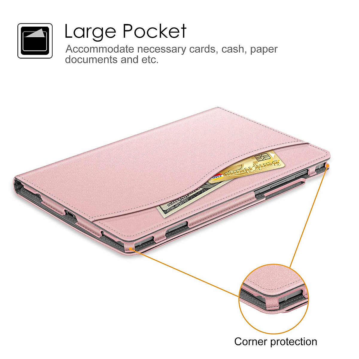 Fintie Case for Samsung Galaxy Tab S6 10.5" 2019 (Model SM-T860/T865/T867), [Patented S Pen Slot Design] Multi-Angle Viewing Stand Cover Auto Wake/Sleep, Rose Gold