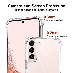 Vauki Crossbody Case for Samsung Galaxy S22 5G Clear Silicone Phone Case for Samsung S22 5G 6.06" with Lanyard Neck Cord Strap, Soft TPU Shockproof Protective Transparent Cover Case - Black Necklace