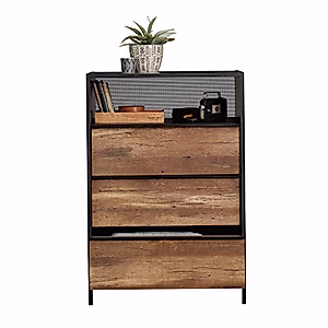 Sauder Boulevard Café 3-Drawer Chest, L: 29.13" x W: 17.48" x H: 42.68", Black Finish