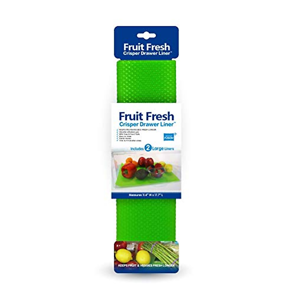 Grand Fusion Fresh Fruits Refrigerator Drawer Liner, Fridge Liners, Keep Your Produce Fresh and Juicy, Easy-to-Clean, Green, Pack of 2