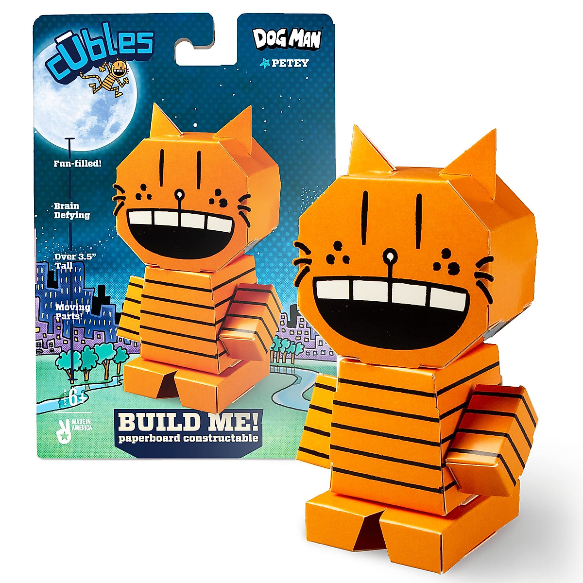 Cubles Toy Building Set, 3D Puzzle Meets Origami Kit, STEM Toys - The Dog Man Series - Petey