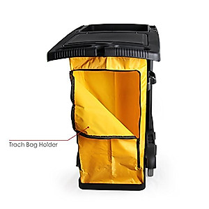 Farag Janitorial Commercial Housekeeping cart Janitorial cart with Cover and Vinyl Bag, L 52" x W 22" x H 40"