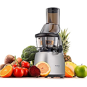 Kuvings Whole Slow Juicer B6000S - Higher Nutrients and Vitamins, BPA-Free Components, Easy to Clean, Ultra Efficient 240W, 60RPMs, Includes Blank Strainer-Silver