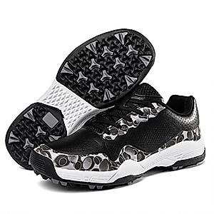 EHQZN Women Golf Shoes Breathable Golf Shoes Women Spikeless Golf Training Sport Sneakers Black