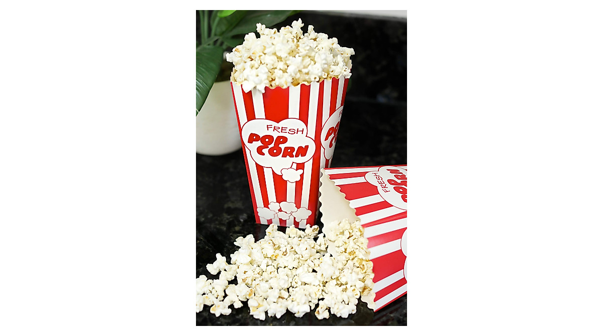 30 Retro Popcorn Boxes for Movie Nights - 46 Oz Each