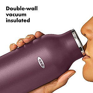 OXO 20oz Insulated Purple Garnet Water Bottle with Standard Lid