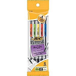 BIC Mechanical Pencil, Medium Point, 0.7mm, 5 ct