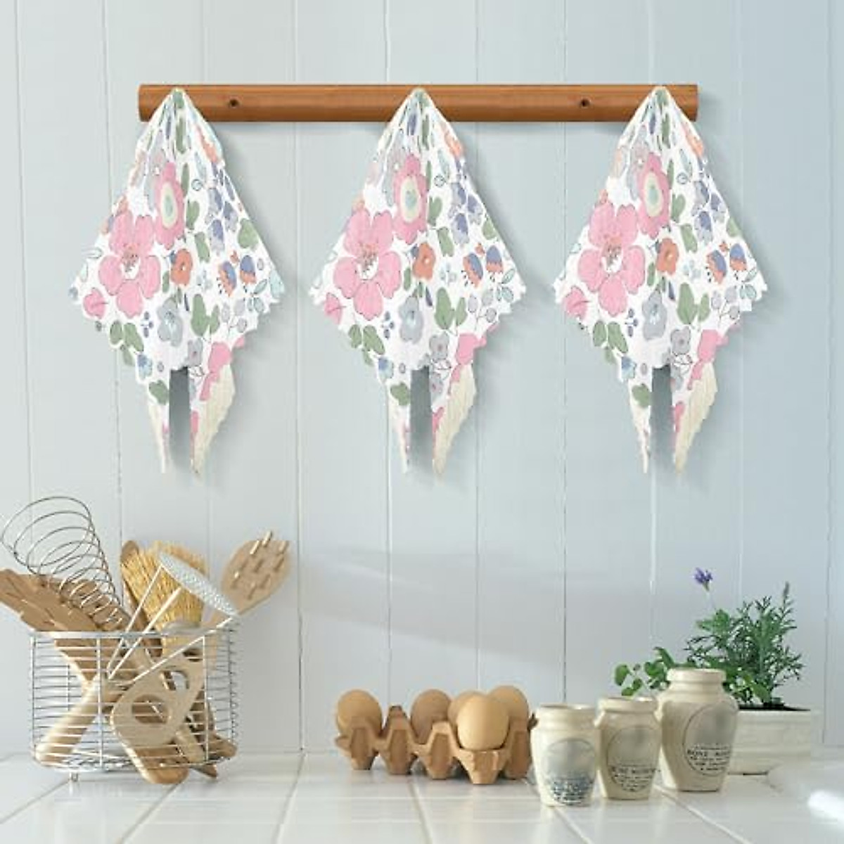 FRODOTGV Elegant Floral Pattern Kitchen Microfiber Towels New Home Tea Towels for Kitchen Kitchen Towels Terry Cloth Kitchen Hanging Hand Towels