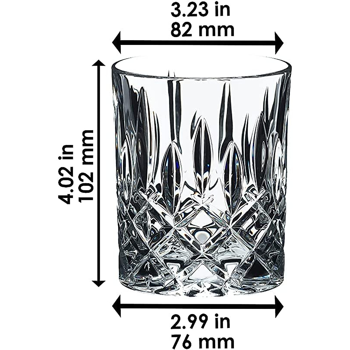 Nachtmann Noblesse Collection Whiskey Glass, Set of 4 Crystal Clear Glasses, 4-Inch Tumbler for Scotch, Cocktail, Liquor, or Bourbon, 10-Ounce, dishwasher safe