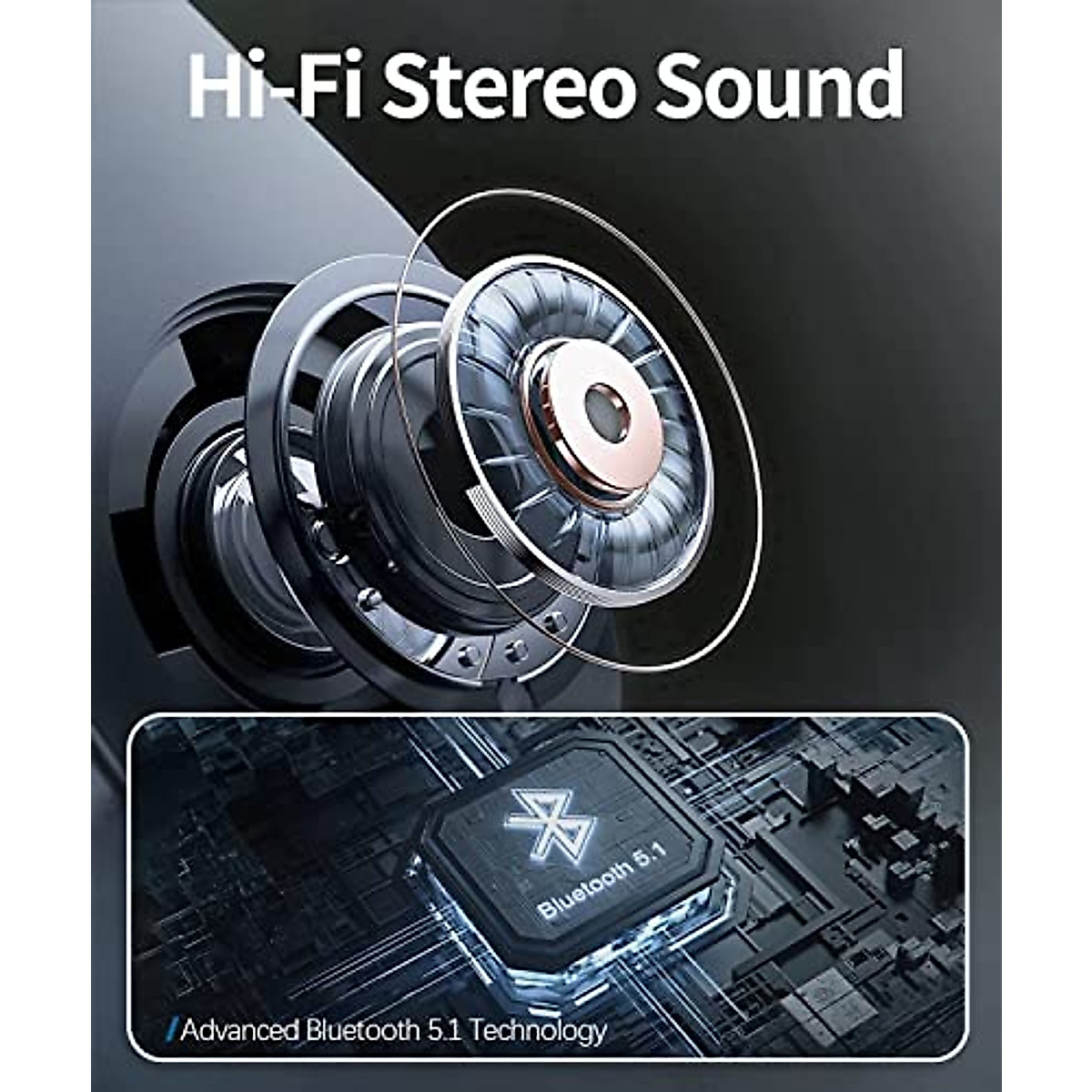 EUQQ Wireless Earbuds Bluetooth 5.3 Headphones for Sports 42Hrs Playtime HiFi Stereo Earphones Noise Cancelling Bluetooth Wireless Ear Buds with Mic for Running audifonos Bluetooth inalambricos