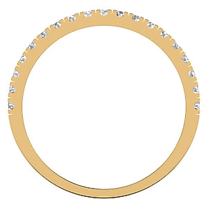 1 ct Round Cut Clear Simulated Diamond 14k White Rose Yellow Gold Stackable Wedding Engagement Anniversary Ring Band Sz 10.5