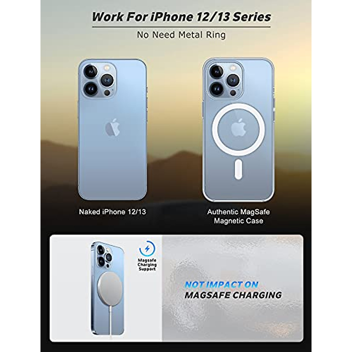 eSamcore Magnetic Phone Mount for Car Dashboard Magnet Phone Car Mount for iPhone 12/13/ 12 Pro/ 12 Pro Max/Mini/MagSafe Case Car Phone Holder Mount, Include Metal Plate Ring for All Cell Phone