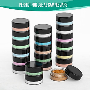 Houseables Sample Containers, Sample Jars, Lip Balm Containers, 3 Gram, 50 PK, Cosmetic Containers, Makeup Containers, Small Powder Container, Small Cosmetic Jars, Tiny Containers with Lids, BPA Free