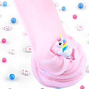 Fluffy Slime Kit, 6.8oz Pink Unicorn DIY Slime Kit for Girls and Boys, Soft & Non-Stick Stress Relief Toy, Kids Education Party Favor, Idea Gift for Birthday Easter Christmas New Year