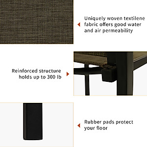 JRBIAOGE Patio Dining Chairs Set of 2, Outdoor Textilene Dining Chairs, Patio Furniture Chairs with Armrest for Backyard, Garden, Yard, Porch, Deck, Grey