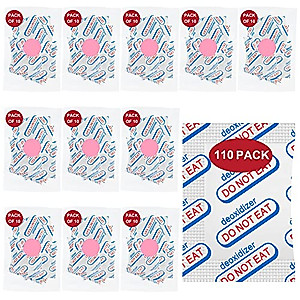 LinsKind 110 Packs 100CC Food Grade Oxygen Absorbers (10 Packs in Individual Vacuum Bag, 11x Packs of 10), Oxygen Absorbers for Food Storage, with Oxygen Indicator, for Mylar Bags, Mason Jars, Canning