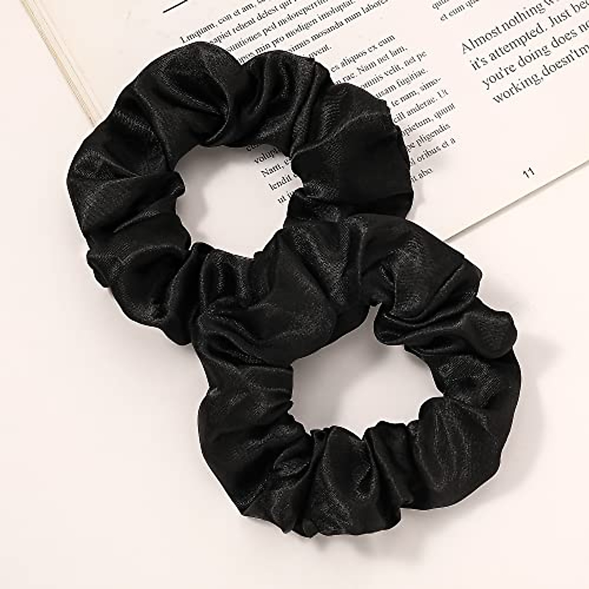 Scrunchies Hair Ties Satin Silk - Hair Bands Scrunchy for Thick Curl Hair No Crease Hair Accessories for Women Soft Hair Tie Ponytail Holder No Hurt Your Hair