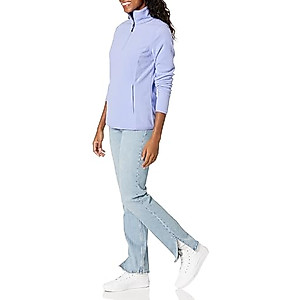 Amazon Essentials Women's Classic-Fit Long-Sleeve Quarter-Zip Polar Fleece Pullover Jacket - Discontinued Colors, Lilac, Large
