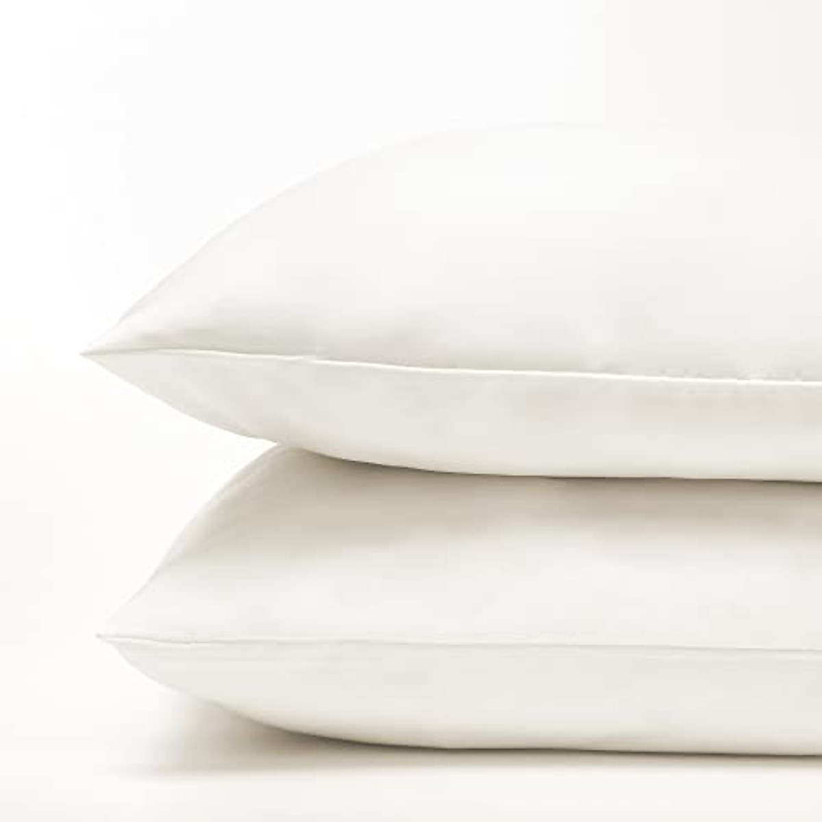 TILLYOU Toddler Pillowcase 2 Pack with Envelope Closure,13" x 18" Silky Soft Microfiber Travel Kids Pillow Cases for Boys and Girls,Pure White