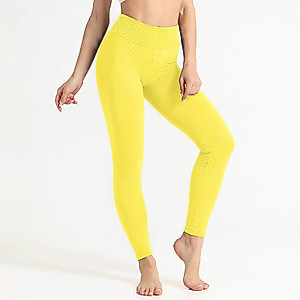 Textured High Waist Yoga Pants for Women Tummy Control Slimming Booty Butt Lift Leggings Anti Cellulite Workout Tights